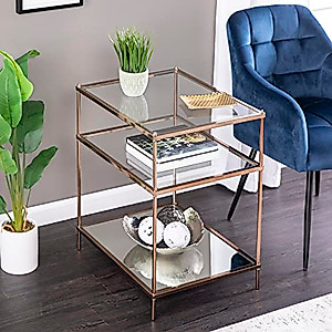 Southern Enterprises Knox Glam Mirrored, Side Table, Gold