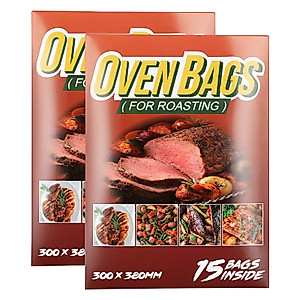 30Counts Cooking Roasting Bags Suitable Size (12 x 15 Inch) Oven for Chicken Meat Fish and Vegetable, PACK Counts