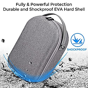 Carrying Case Compatible with Quest 2 - Sonicgrace for Quest 2 Carry Case Hard Shell Shockproof Travel VR Quest 2 Case for Storage Official Elite-Strap, Controllers, Battery and Accessories