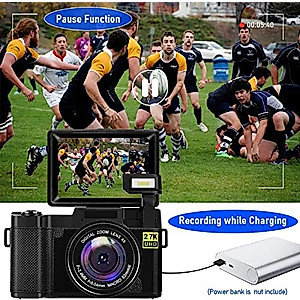 Usbinx Life Amkov-R2 Digital Camera Vlogging Camera with YouTube 30MP Full HD 2.7K Vlog 24MP Camera with Flip Screen 180° Rotation for Professional Photographer Photograph Enthusiast