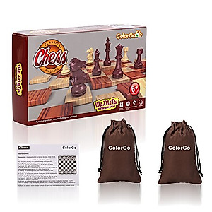 ColorGo Magnetic Travel Chess Set, Portable Mini Chess Board Game for Adults and Kids