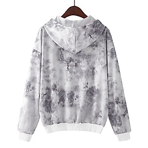 CLD Women Teen Girls Cat Hoodie Sweatshirt Sweater Coats Cute Ear Sleeping Printed Pullover Long Sleeve, A-gray, Small