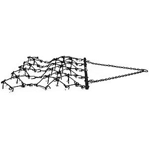 Titan Attachments Heavy Duty Drag Harrow 4 FT x 4 FT Leveling Grading Steel Mesh, 3/8in Tines, Tow Behind Agricultural-Style Drag