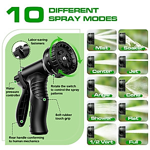 Garden Hose JTTHKK Water Hose 75 ft - 304 Stainless Steel Metal Hose with 10 Function Nozzles, No-Kink, Rust Proof, Easy to Store, Heavy Duty Garden Hose for Yard, Lightweight Outdoor Hose