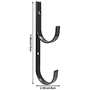 Flantor Pool Pole Hanger Metal Pool Holder Set, 6pcs Swimming Pool Holder with Screws, Pool Hooks for Garden Tools,Telescoping Poles, Leaf Rakes, Pool Nets, Vacuum Hoses & Pool Accessories (Black)