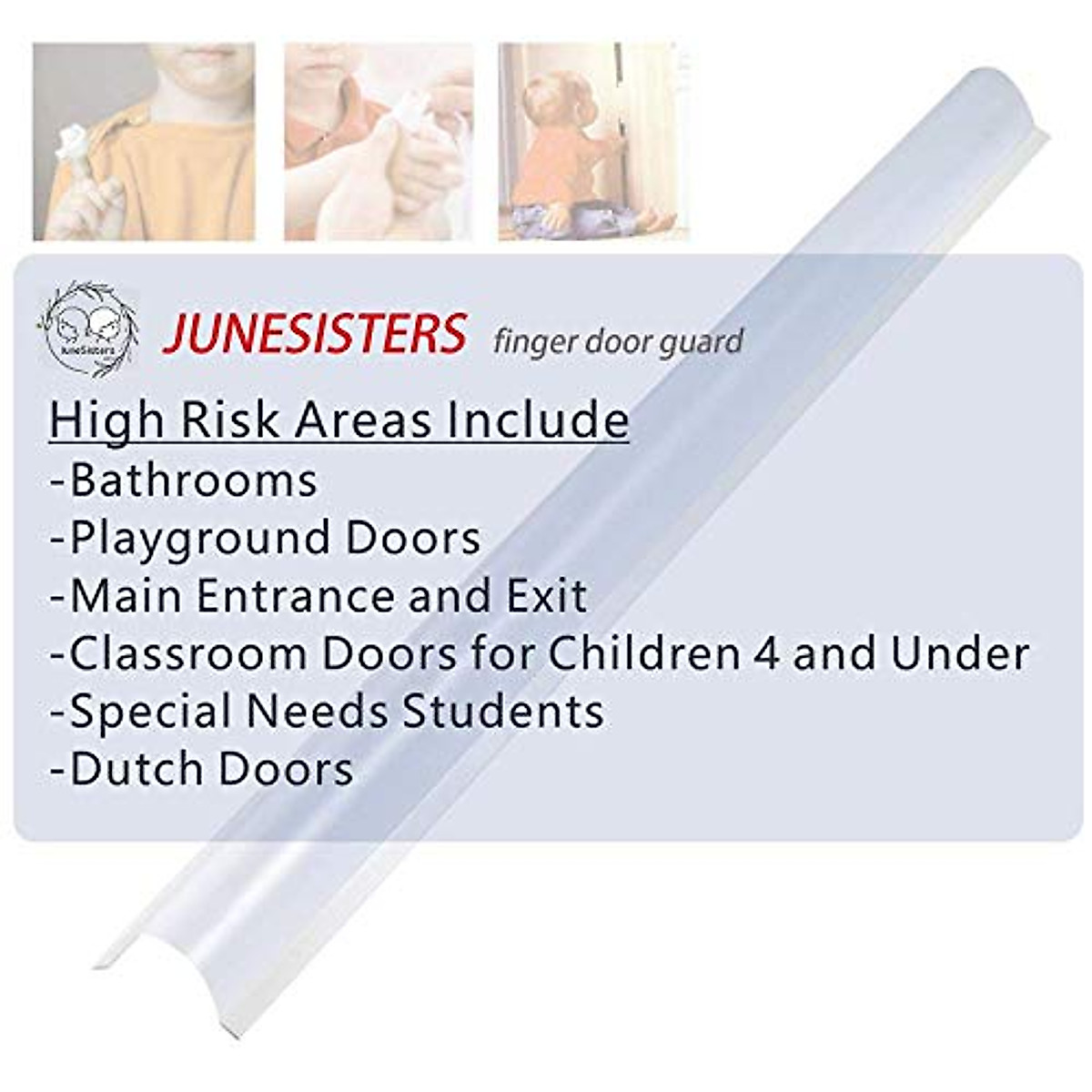 2 PCS Door Jam Shield Finger Pinch Guard for Baby Proofing, Kids, Door Pinch Guard, Cover Pinch Guard for 90 & 180 Degree Doors Frame & Baby Gate. 47.2" H, 6.7" W. 2 Pieces Set | Junesisters (2)