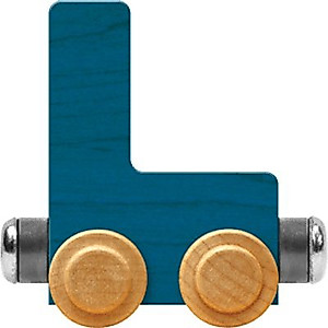 Maple Landmark NameTrains Bright Letter Car L - Made in USA (Blue)