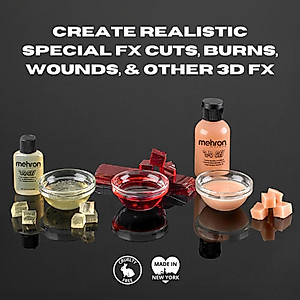 Mehron Makeup 3-D Gel | Gelatin Special Effects Makeup | Halloween FX & Scarring Gel | Fake Skin for Stage, Screen, Theater, Cosplay, and Halloween (2 Ounce, Clear)