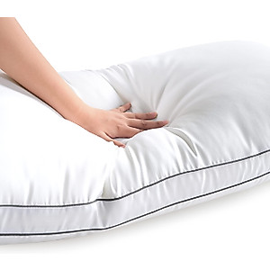 LANE LINEN Bed Pillows for Sleeping - Pillows Queen Size Set of 2, Gusseted Supportive Firm Pillow for Side and Back Sleepers, Luxury Down Alternative Hotel Pillows, 20x30in