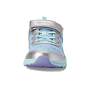 Saucony Flash Alternative Closure 3.0 Sneaker, Silver/Purple, 2 Wide US Unisex Little_Kid