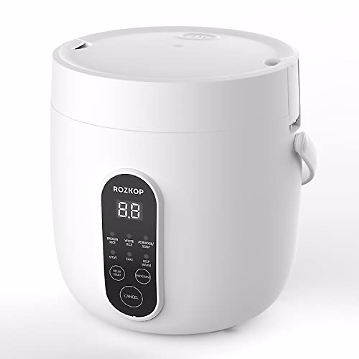 Mini Rice Cooker 2-Cups Uncooked, 1.2L Portable Non-Stick Small Travel Rice Cooker, Smart Control Multifunction Cooker with 24 Hours Timer Delay & Keep Warm Function, Food Steamer