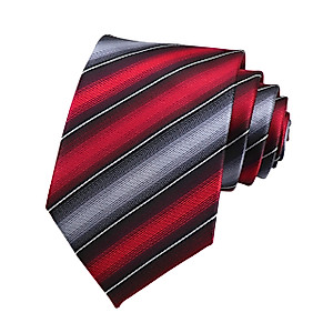Men's Deep Red Grey Black Party Ties Elegant Formal Prom Ball Neckties for Youth