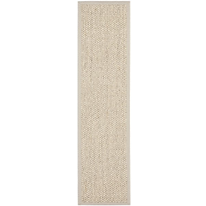 SAFAVIEH Natural Fiber Collection Runner Rug - 2' x 8', Marble, Sisal Design, Easy Care, Ideal for High Traffic Areas in Living Room, Bedroom (NF525C)