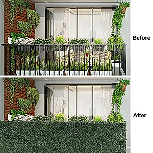 Artificial Ivy Privacy Fence,U'Artlines Heavy Duty Artificial Hedges Fence and Faux Ivy Vine Leaf Decoration Screen Garden Wall Fence for Outdoor Garden Decor (59x118Inch)