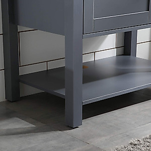 Homecart 30" Bathroom Vanity and Sink Combo Marble Pattern Wood Top White Vessel Sink with Faucet Drain Mirror Vanity Set, Grey