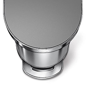 simplehuman 45 Liter / 12 Gallon Slim Hands-Free Kitchen Step Trash Can, Brushed with Plastic Lid
