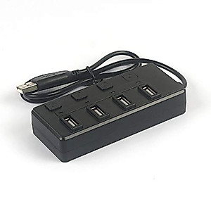 Lysee Data Cables - 4 Port USB 2.0 Hub with Individual Power Switches Controller and LED USB hub Cable