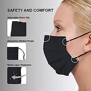 Pac-Dent MASKT-06BK-A iMask Premium ASTM Level 3 Face Mask, Black, Pack of 50