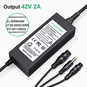 3 in 1 Replacement Charger for 2A 42v/36v 3 Claw (8mm/12mm) Female Port (5.5mm*2.5mm Universal 2.1mm) for, Jetson, Swagtron, Gotrax,Swagway,Razor