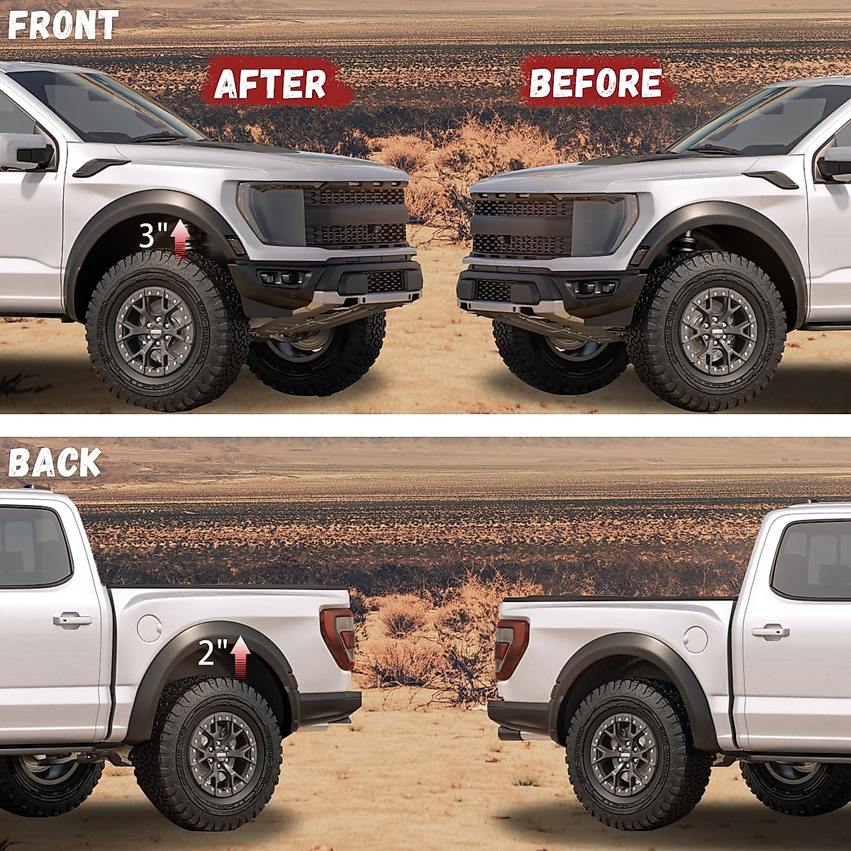 Leveling Lift Kits Compatible with 2004-2020 F150, 3 inch Front+2 inch Rear Strut Spacers Leveling Kit for F150 2WD 4WD