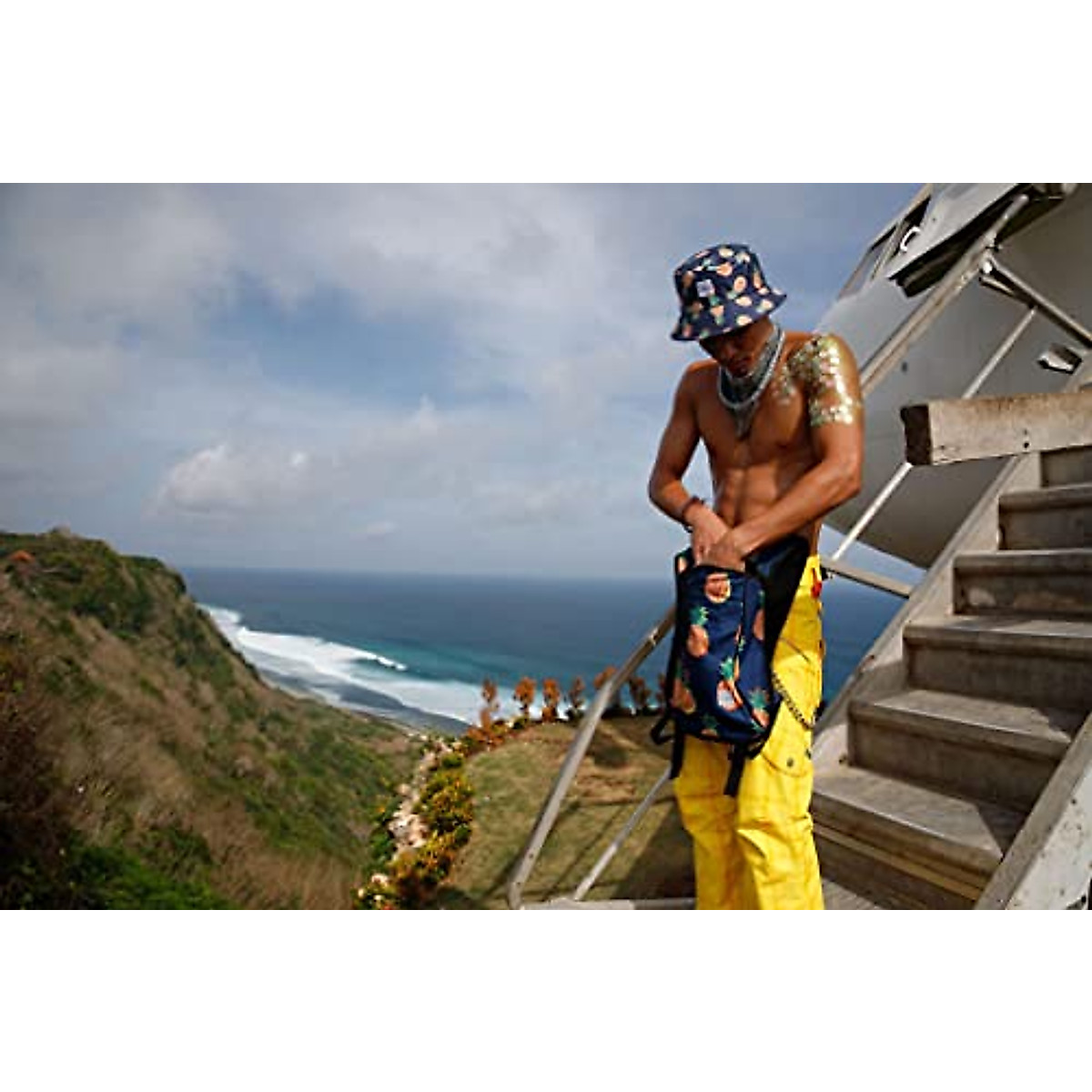 Vibe Hydration Pack Backpack with 2L Bladder for Women, Men, Teens, Kids - Sports, Outdoor, Running, Camping, Hiking, Festivals, Raves (Pineapple)