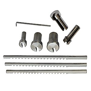 Standard Keyway Broach 9 Pc Set w/SHIMS, 1/16-A, 3/32-A, 1/8-A, 5 Bushings
