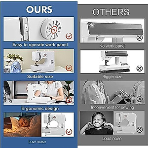 JUCVNB Mini Sewing Machine for Beginners, Small Portable Sewing Machine for Kids, Adult Mending Machine with Reverse Sewing and 12 Built-In Stitches, Suitable for Household and Travel