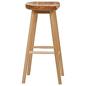 Amazon Brand - Rivet Modern Wood Kitchen Counter Barstool, Natural Finish, 14.4"D x 17.3”W x 29.5”H