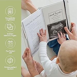 Pearhead My Pregnancy Journal - 74-Page Memory Book and Photo Album, Gender Neutral Planner for Expecting Moms, Includes Milestone Sections and Ultrasound Photo Insert