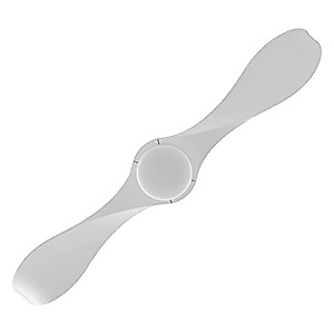 WINGBO 52" DC Ceiling Fan with Lights and Remote, White Ceiling Fan, 2 Curved ABS Blades, 6-Speed Reversible DC Motor, Modern Ceiling Fan for Kitchen Bedroom Living Room, ETL Listed