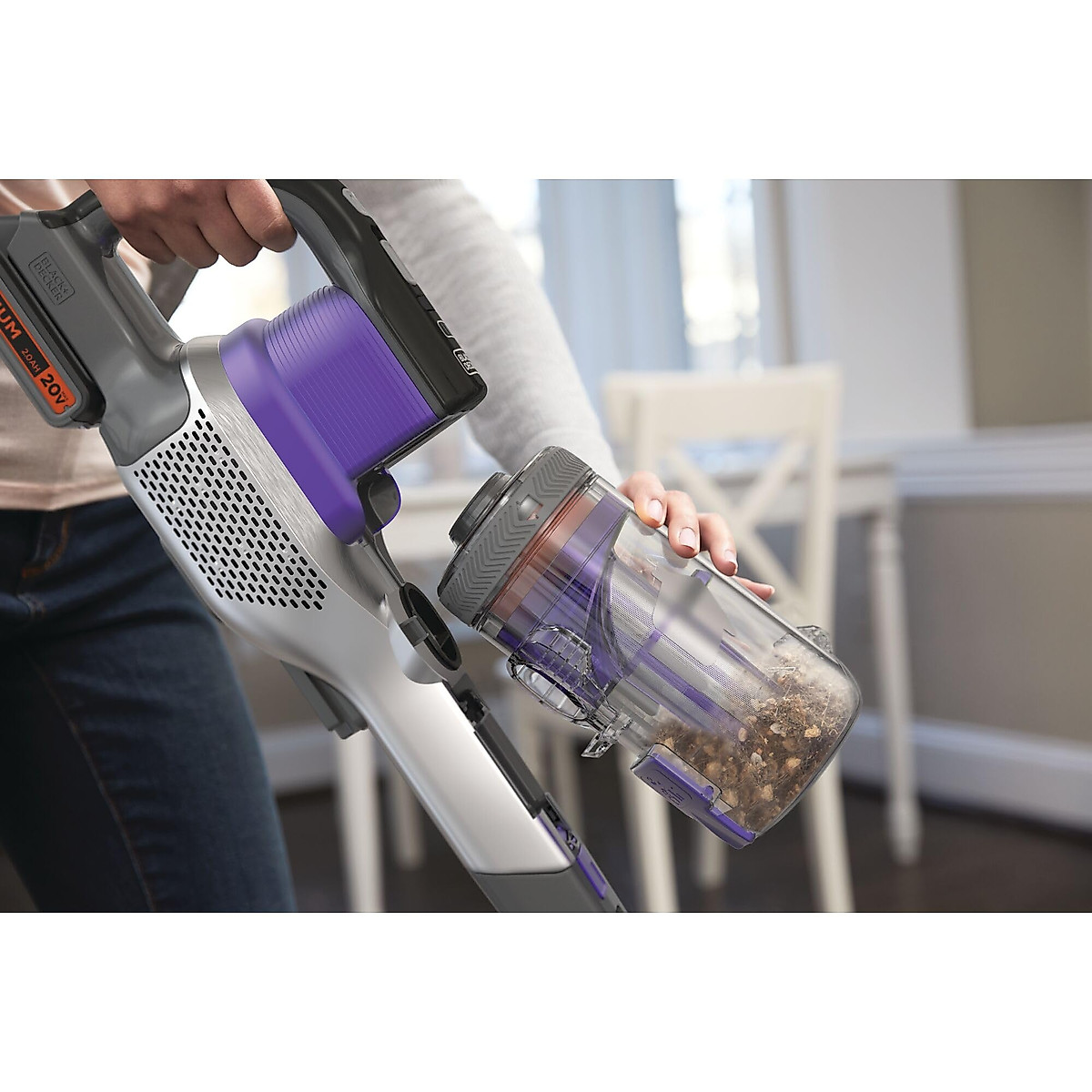 BLACK+DECKER Powerseries Extreme Cordless Stick Vacuum Cleaner for Pets, Purple (BSV2020P)