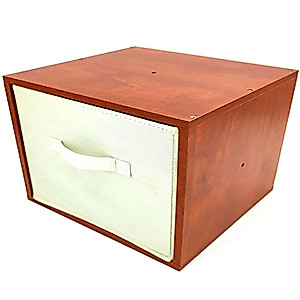 FixtureDisplays® Cubby Hole Storage Bin Modular Wood Blocks with Fabric Bins 6/Set Product Weight 38 Lbs Great for Preschools Day Care Home Bookshelf 11364-NEW-NPF