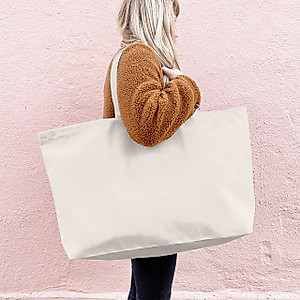 LLYLIU Large Canvas Tote Bag-Extra Big Shopping Beach Totes Bags Reusable Largest Grocery Plain Solid Bag 28"x8"x16"