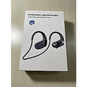 mashine Swimming Headphones, Bluetooth & MP3 Music Player 2 in 1, IPX8 Underwater 3 Meters Waterproof Earphones for Pool, Surfing, Snorkeling, Shower and Running with Shuffle (Not Bone Conduction)
