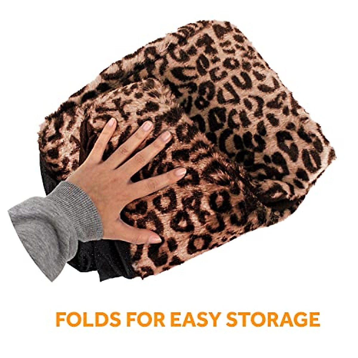 Downtown Pet Supply - Cat Cave Bed - Cute Cat Bed or Kitten Bed - Foldable, Nap Mat with Non-Slip Grip - Warm & Cozy Covered Cat Bed - Beige - 16 in x 14 in x 12 in