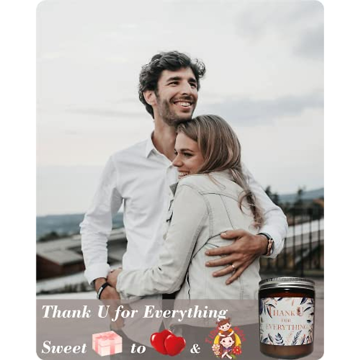 Scented Candle, Gift for Girlfriend, Women, Thank U for Everything, Thanksgiving for Mom, Bluebell Scent Aromatherapy Candle, Her, Wife, Women, Mother Birthday Gift Idea, 7oz