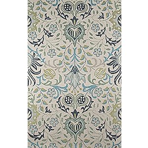 Momeni Rugs Newport Collection, 100% Wool Hand Tufted Loop Cut Contemporary Area Rug, 2'3" x 8'3" Runner, Blue