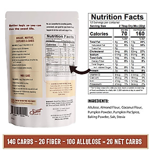 SWEET LOGIC Keto Baking Mix | Delicious Keto Baked Goods With Just 1-2G Net Carbs Per Serving | Gluten Free, Naturally Sweetened Low Carb, Diabetic Friendly | (Pumpkin Spice)