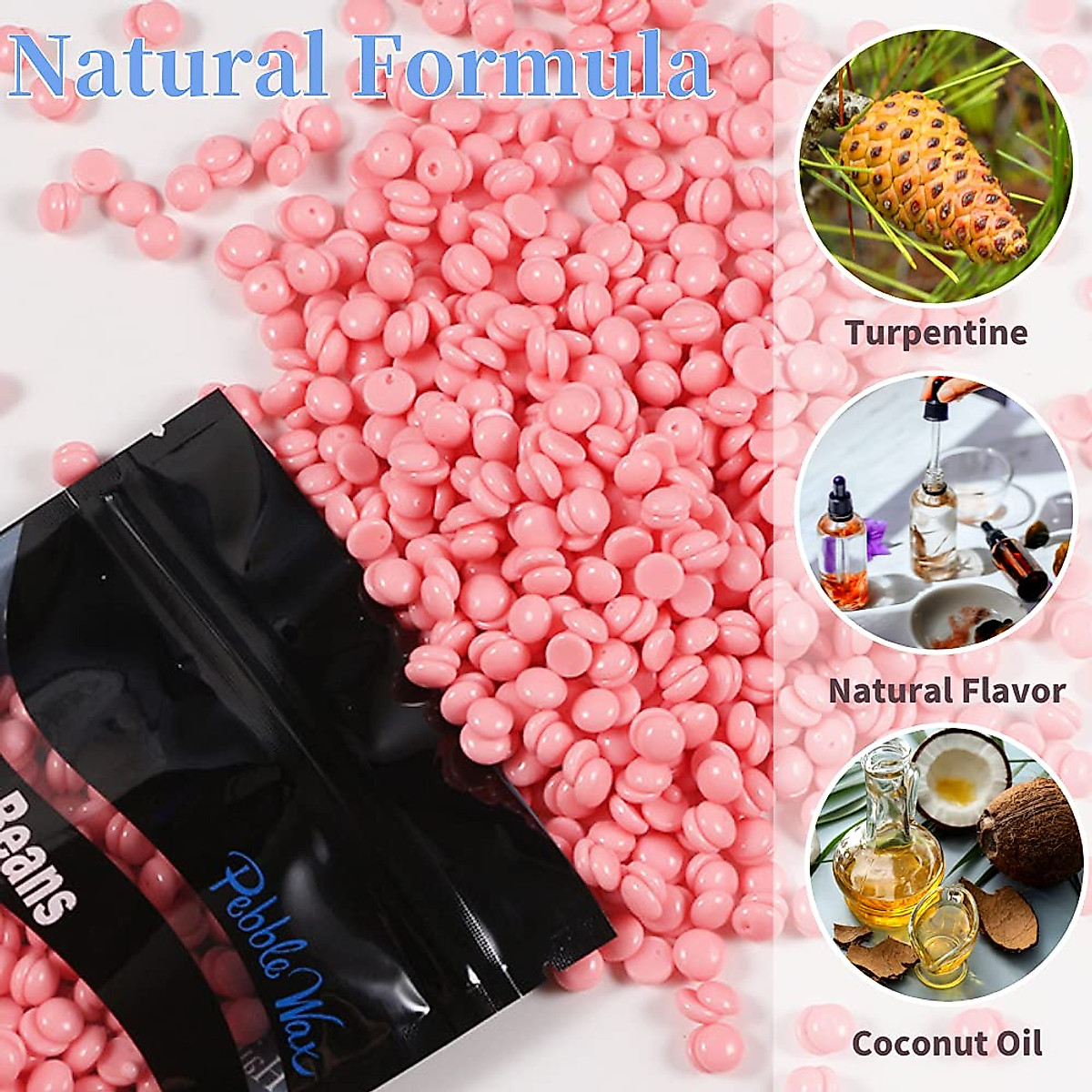 Hard Wax Beads for Hair Removal - 5Pack 100g 5 Colors wax bean for daily use with clean tool