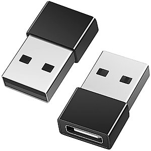 leizhan USB C Female to USB Male Adapter 2 Pack, USB C to USB OTG Adapter, Type C to A Charger Cable Converter Compatible for MacBook Samsung with Wall Charger Power Bank Laptop
