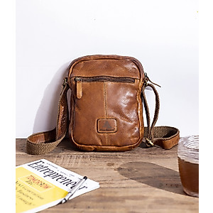 PICCO MASSIMO Premium quality leather made Cross Body Bags for men and women |Spacious Separate Compartments With Zipper and Adjustable straps (TAN Colour)