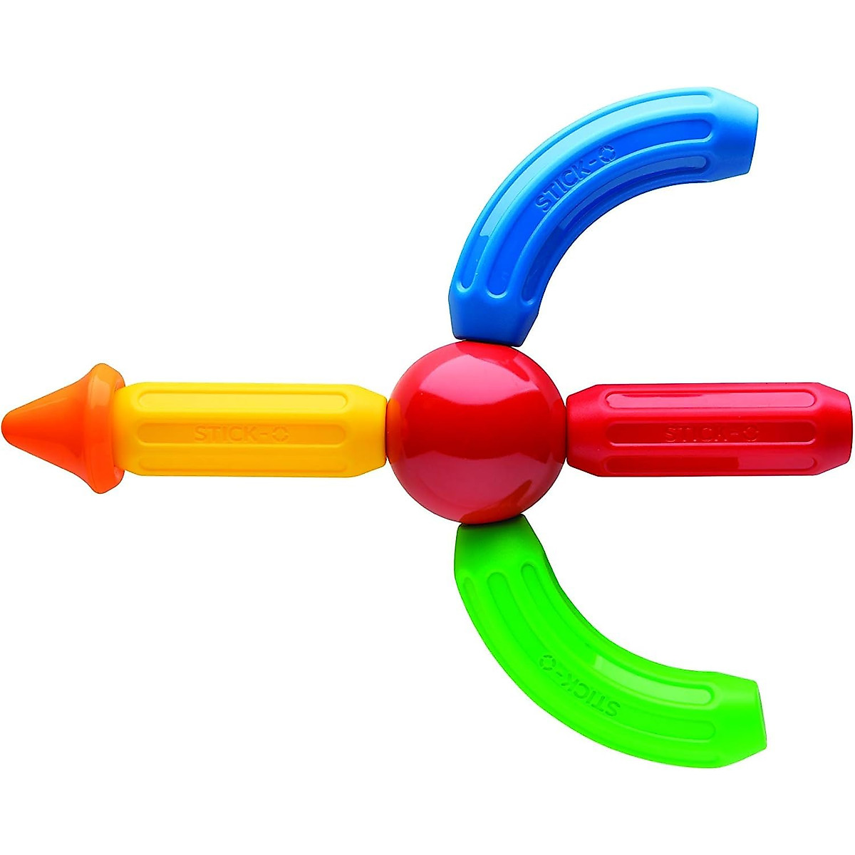 STICK O Basic 10 Piece Magnetic Building Set, Rainbow Colors, Educational STEM Construction Toy Ages 18M+