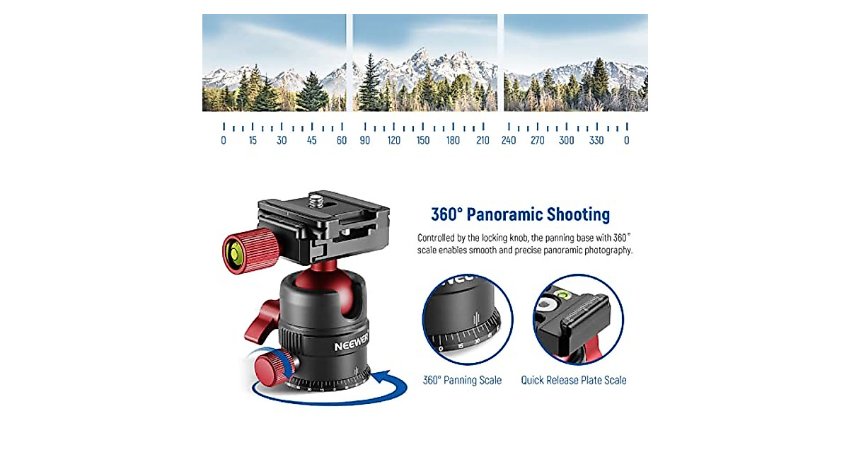 NEEWER 360° Panoramic Ball Head for DSLR & Tripods - GM28