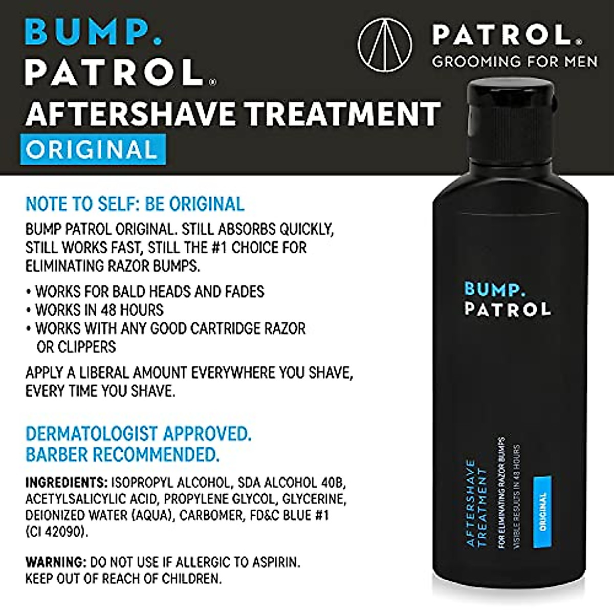 Bump Patrol Original Formula After Shave Bump Treatment Serum - Razor Bumps, Ingrown Hair Solution for Men and Women - 4 Ounces