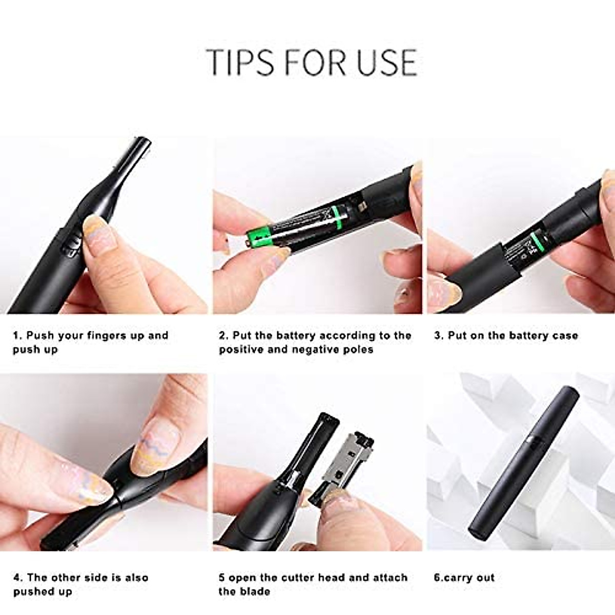 HAMTOD Eyebrow Trimmer, Electric Eyebrow Razor Battery-Operated Facial Hair Remover with Pivoting Head Eyebrow Trimming for Men with Comb, face shavers ,Painless for Face Chin Neck, Upper-Lip