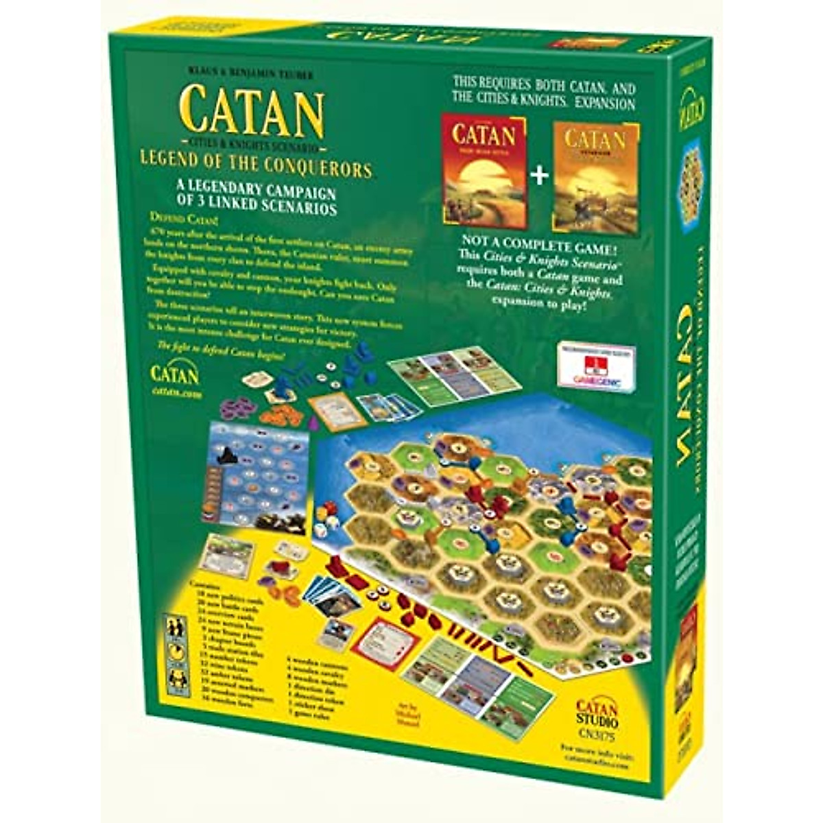 CATAN Legend of The Conquerors Scenario for CATAN Cities and Knights Board Game Expansion | Family Board Game | Adventure Board Game | Ages 12+ | for 3 to 4 Players | Made by Catan Studio