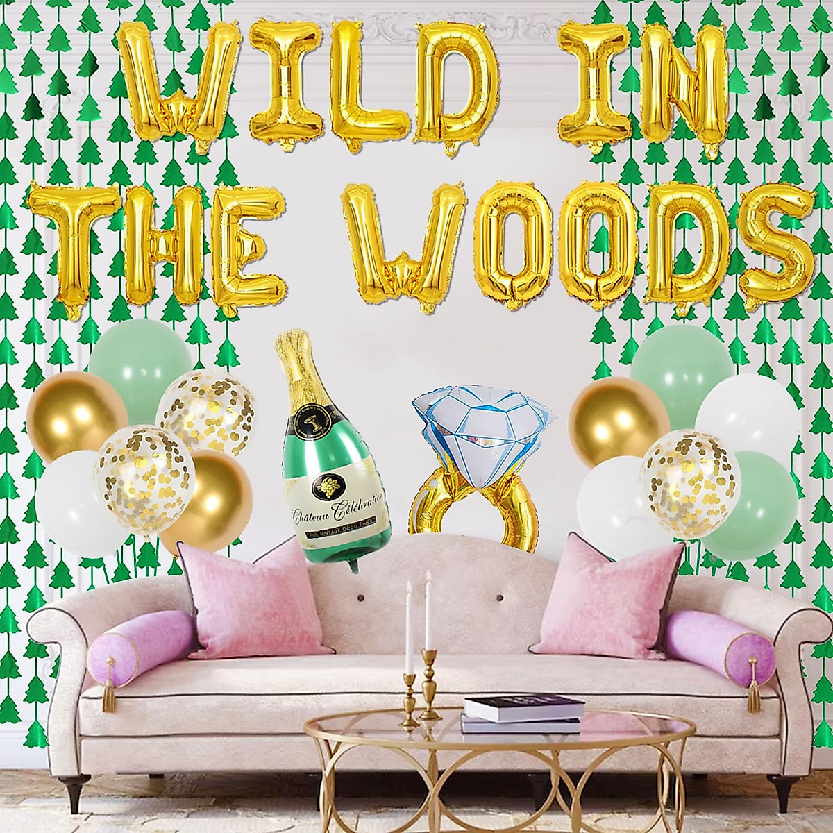 Rokochoes Wild In The Woods Decorations Camping Bachelorette Party Decors Banner Bride To Be Sash Ring Champagne Bridal Shower Wedding Engagement Hen Party Decors