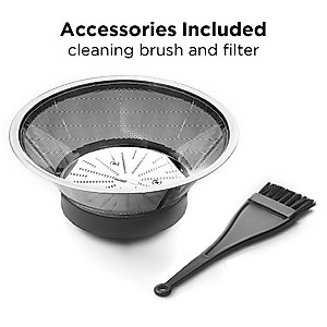 Chefman 2-Speed Electric Juicer, Extra-Wide Feeding Tube for Whole Fruits, Make Nutritious Vegetable and Green Juice, Detachable 1-Quart Pitcher, Built-in Foam Separator, Dishwasher-Safe Parts