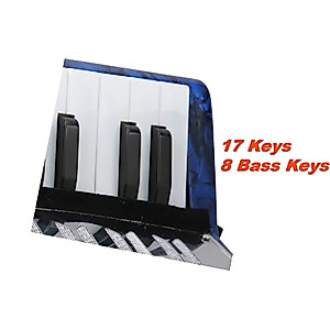 Small Accordion,17 Keys 8 Bass Accordion Instrument Para Niños Acordeones Para Niños With Adjustable Straps And Softer Sound Portable Educational Musical Instrument For Music Beginner 7.8x7.5x3.9in