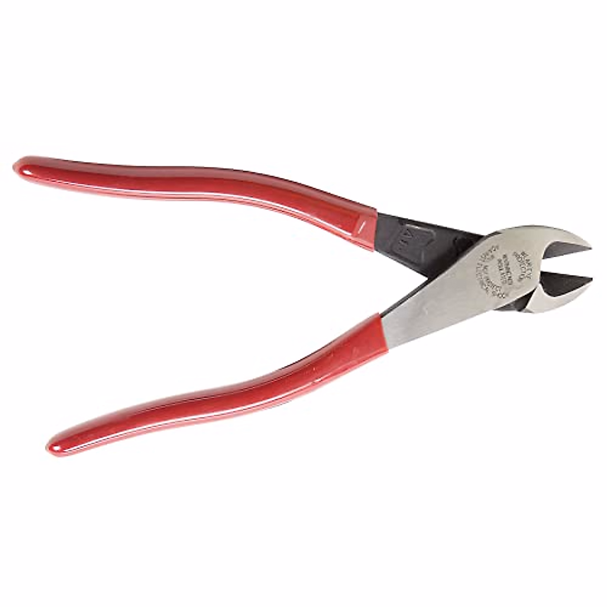 Klein Tools D228-8 Pliers, Made in USA, Diagonal Cutting Pliers with Short Jaw and Beveled Knives, High-Leverage Color-Coded Wire Cutters, 8-Inch